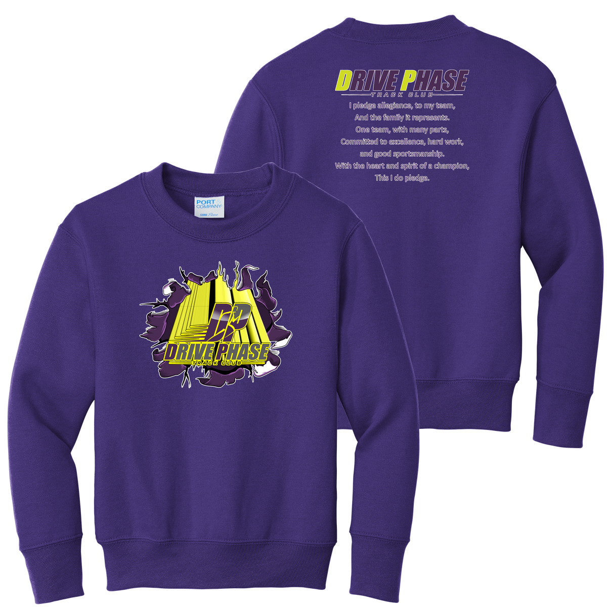 Drive Phase Track Club Youth Crew Neck Sweat Shirt – Shirts Atlanta ...